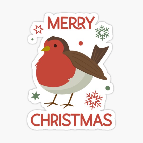 "Merry Christmas Robin" Sticker for Sale by PaulSDesign | Redbubble