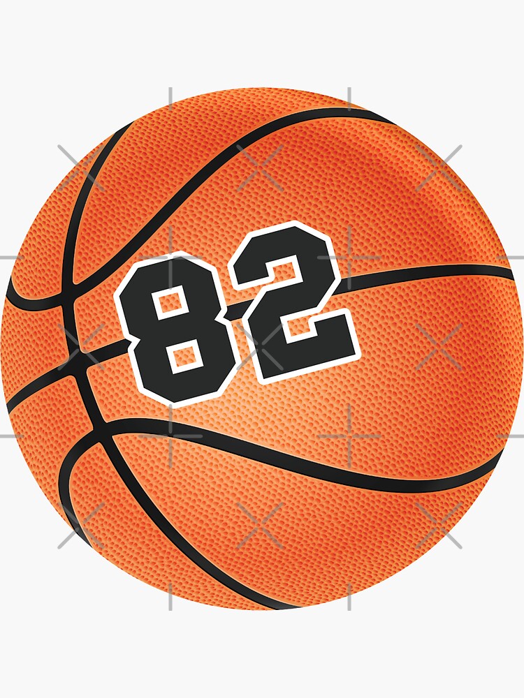 "Basketball ball number 82, eighty two" Sticker for Sale by ...