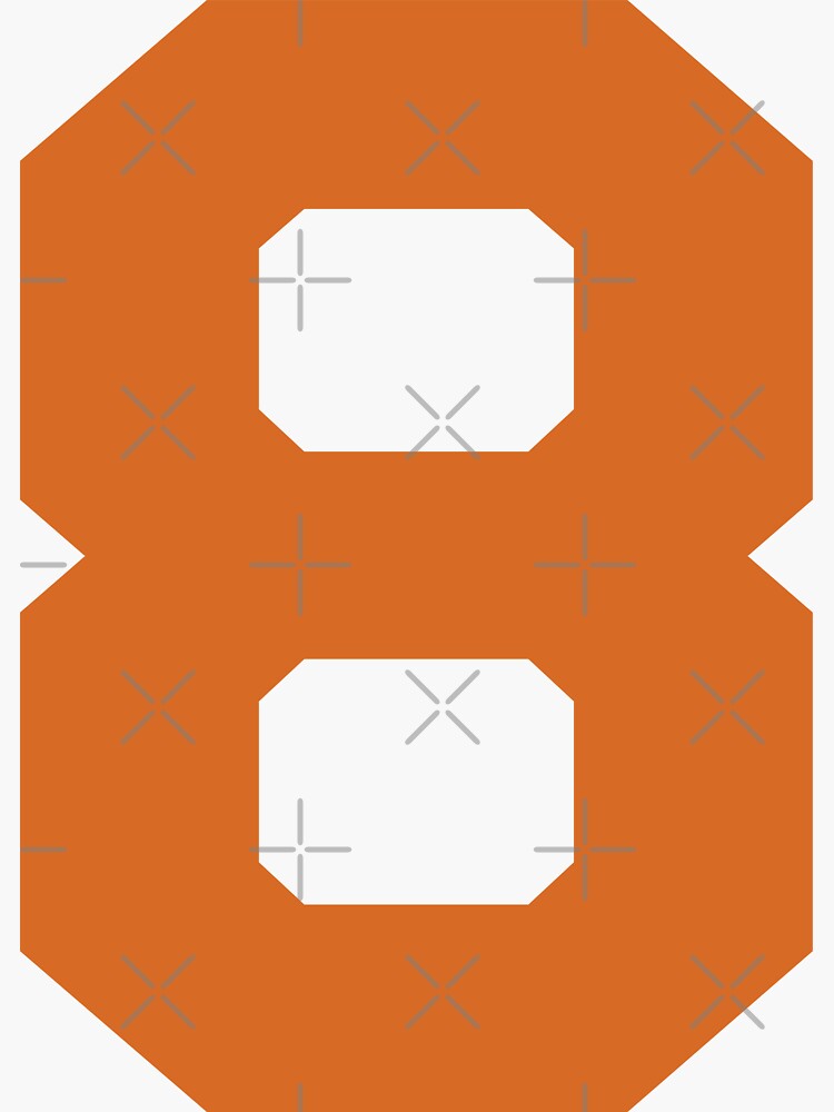"Number 8, Orange eight, Sports number 8" Sticker for Sale by ...