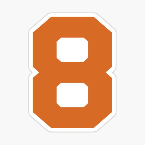 "Number 8, Orange eight, Sports number 8" Sticker for Sale by ...