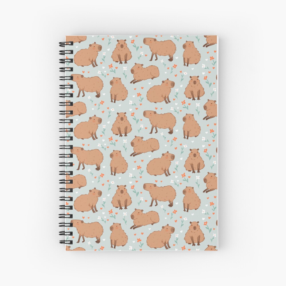 "Capybara cute pattern - cartoon capybara illustration pack" Spiral ...