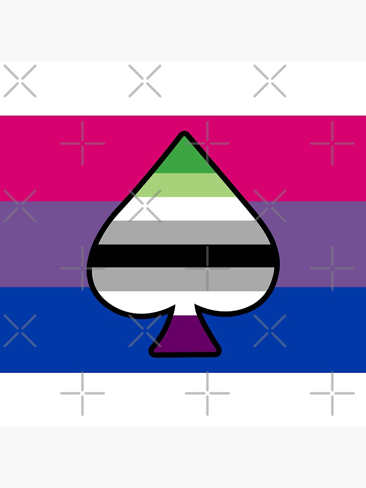 "Aroace and bisexual pride flag with ace of spades" Pin for Sale by ...