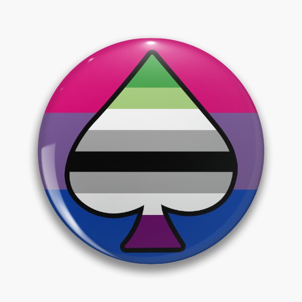 "Aroace and bisexual pride flag with ace of spades" Pin for Sale by ...