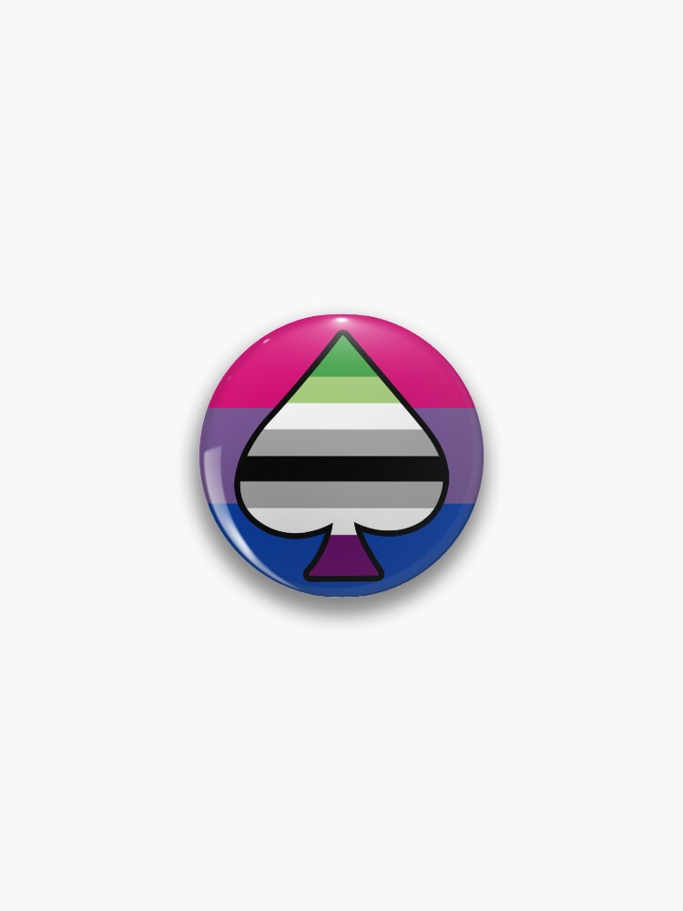 "Aroace and bisexual pride flag with ace of spades" Pin for Sale by ...