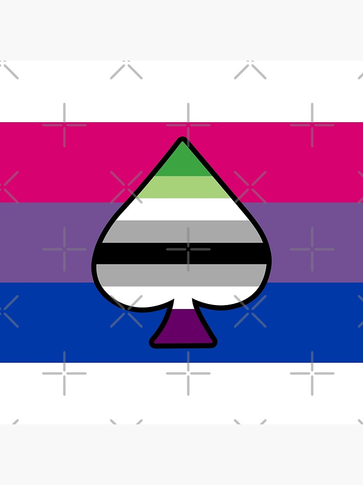 "Aroace and bisexual pride flag with ace of spades" Poster for Sale by ...