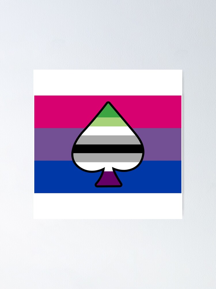 "Aroace and bisexual pride flag with ace of spades" Poster for Sale by ...