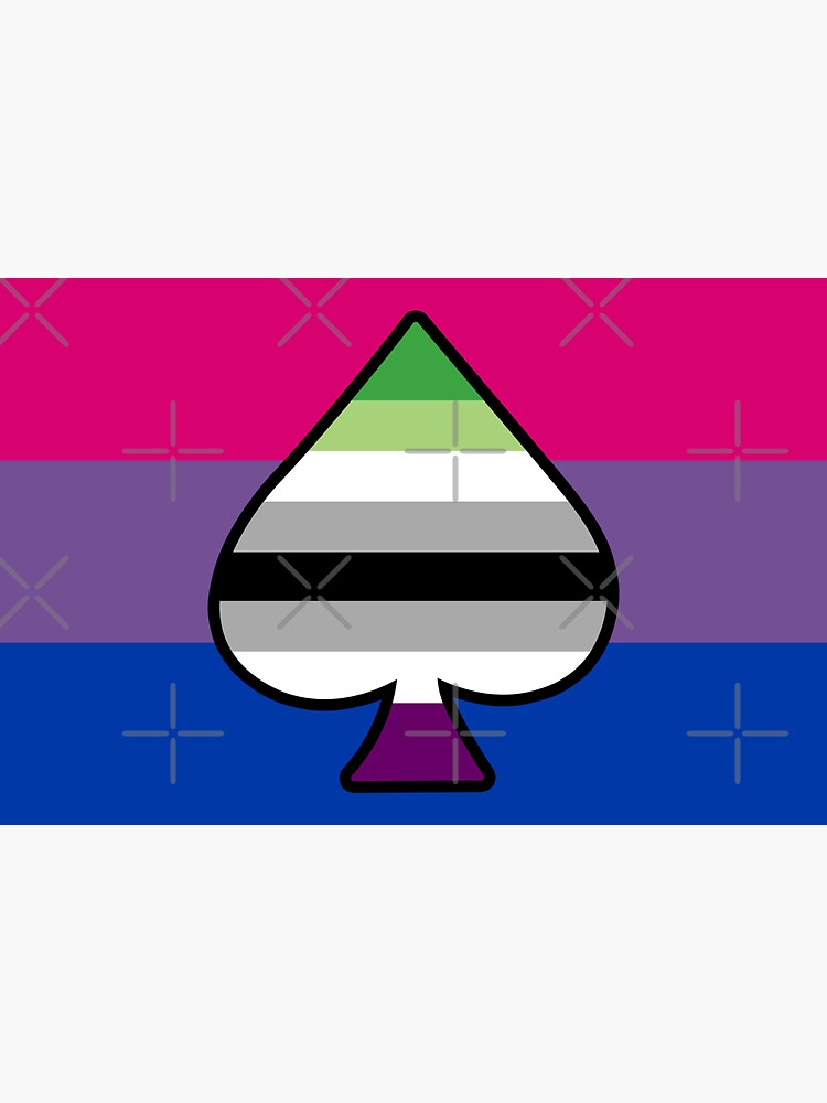 Aroace And Bisexual Pride Flag With Ace Of Spades Sticker For Sale By
