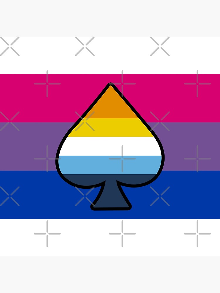 "Aroace and bisexual pride flag with ace of spades" Poster for Sale by ...