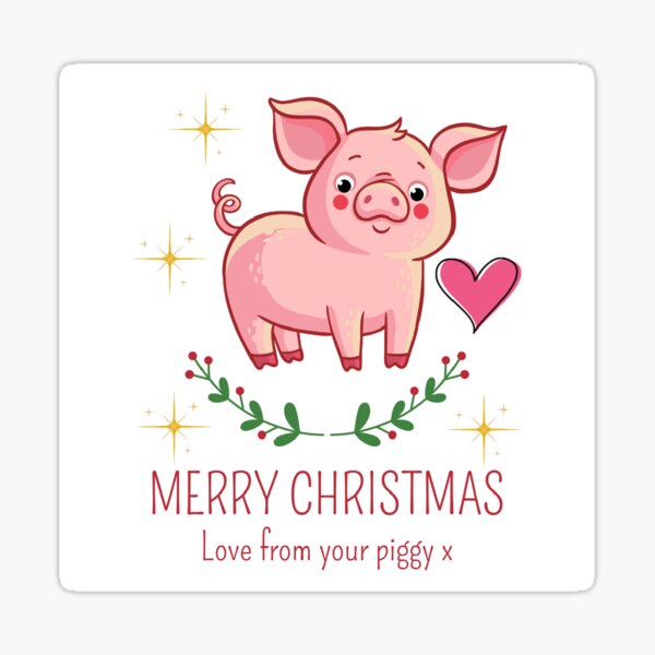 "Christmas-themed Gifts - Pigs" Sticker for Sale by helenbalab2022 ...