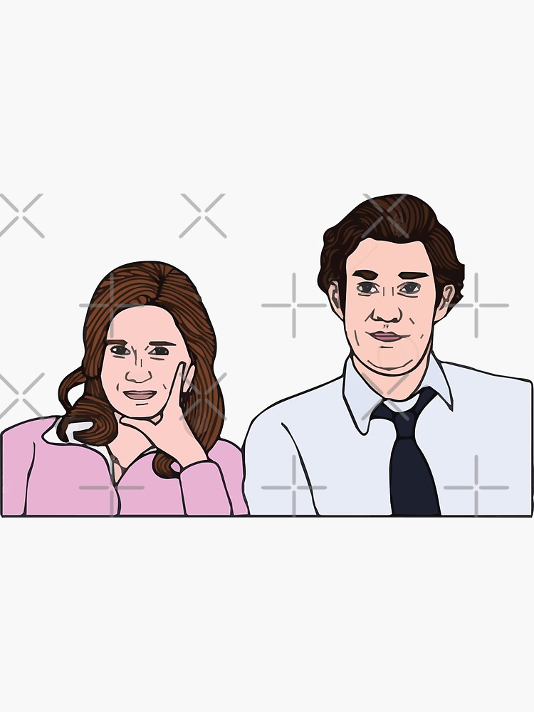 "Pam and Jim" Sticker for Sale by GeneralAladeen | Redbubble