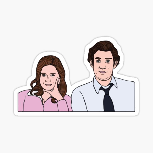 "Pam and Jim" Sticker for Sale by GeneralAladeen | Redbubble