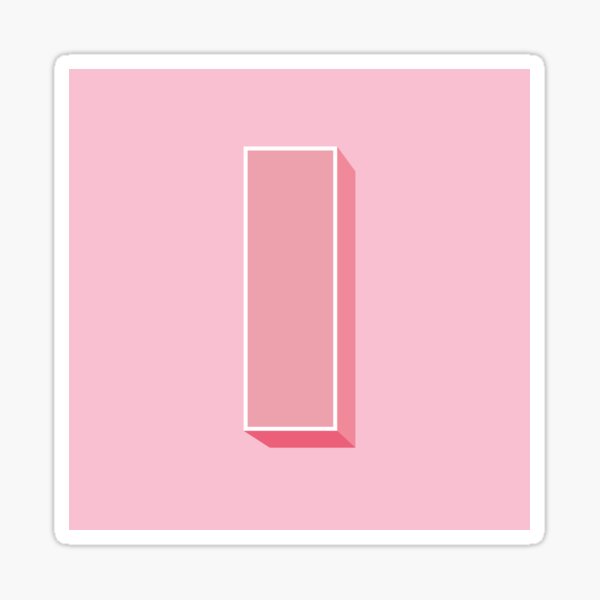 "Pink 3D Letter I" Sticker for Sale by TheMonogramShop | Redbubble
