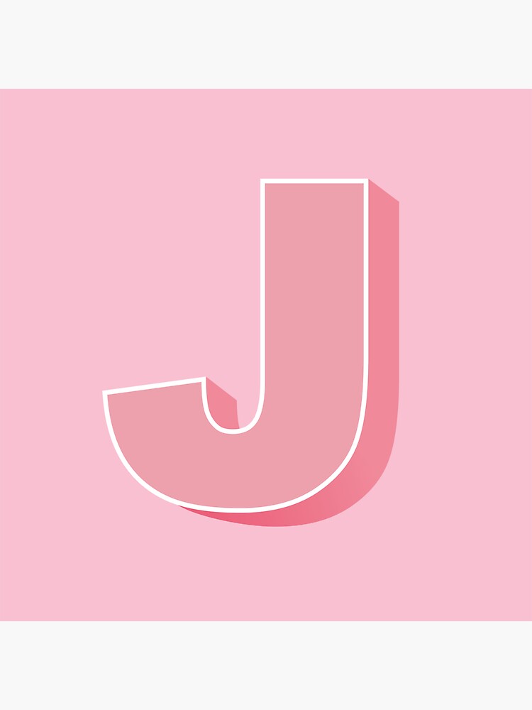 "Pink 3D Letter J" Sticker for Sale by TheMonogramShop | Redbubble