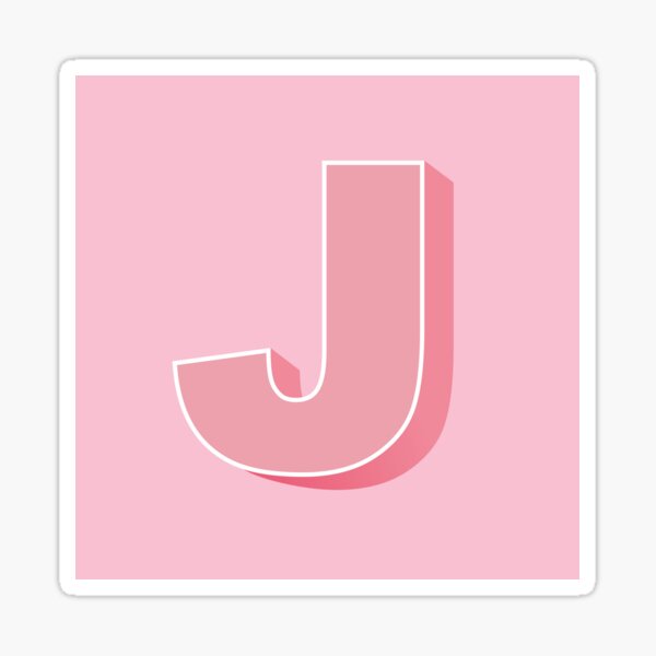 "Pink 3D Letter J" Sticker for Sale by TheMonogramShop | Redbubble