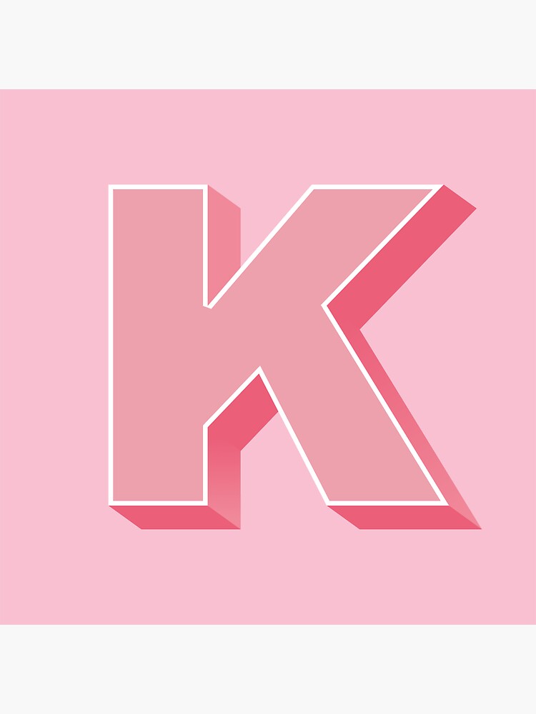 "Pink 3D Letter K" Sticker for Sale by TheMonogramShop | Redbubble