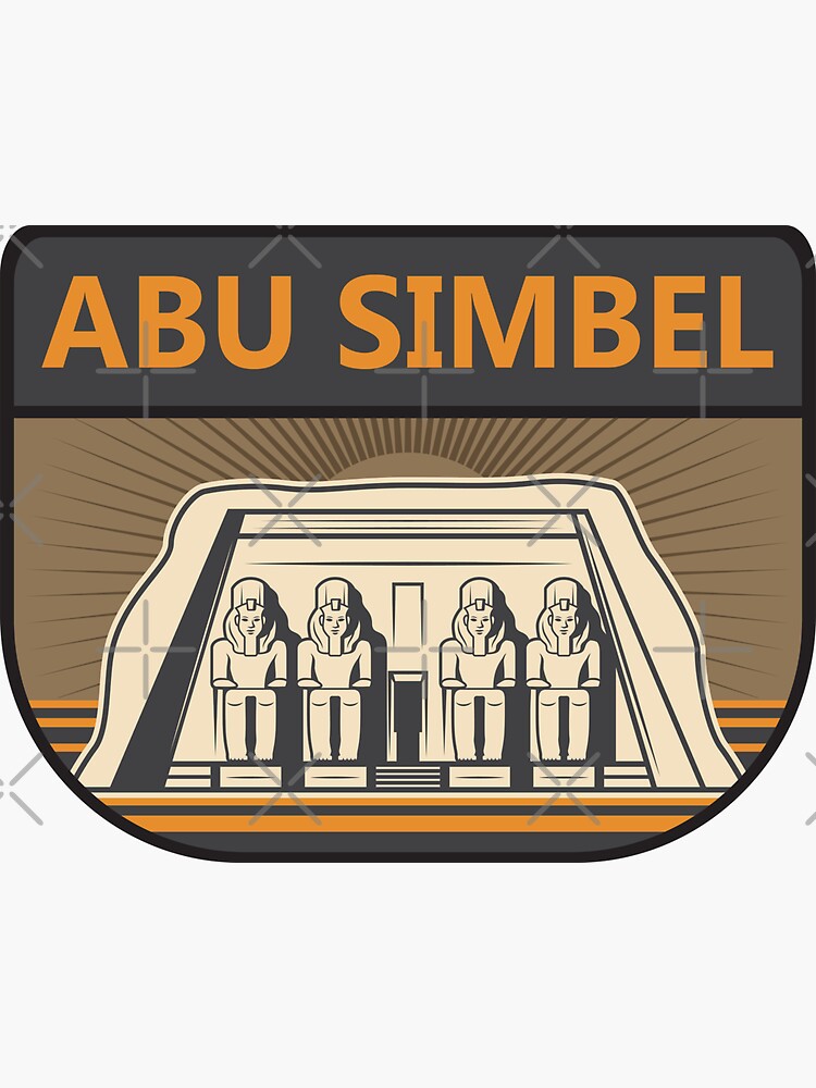 "Abu Simbel Egypt Travel Art Retro" Sticker for Sale by KrisSidDesigns ...