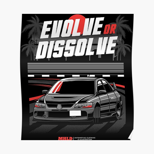 "Lancer Evolution Car Illustration" Poster for Sale by mohalldi | Redbubble