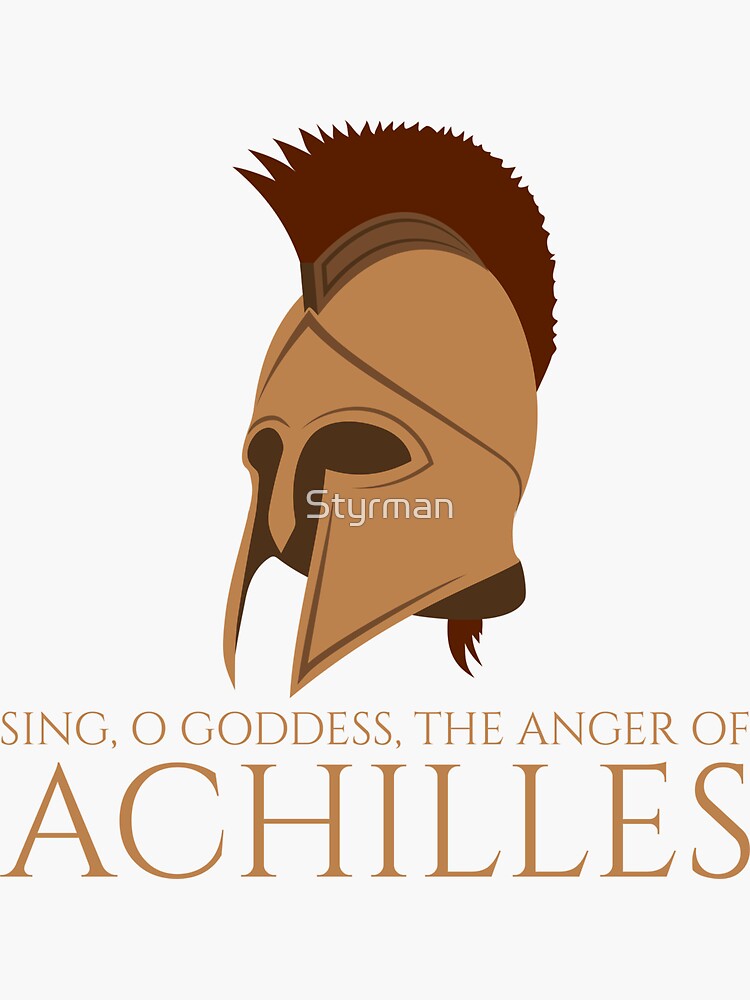 "Ancient Greek Epic Poem - The Iliad - Achilles - Trojan War" Sticker ...