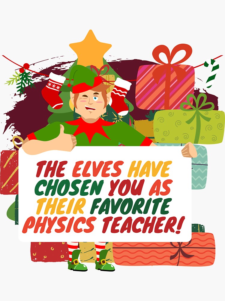 "Physics Teacher Christmas" Sticker for Sale by myspookycuties | Redbubble