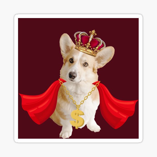 "CORGI KING" Sticker for Sale by koreanbug | Redbubble