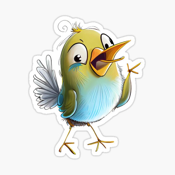 "Singing yellow birdie" Sticker for Sale by KOTOdesign | Redbubble