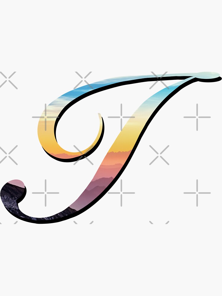 "Letter I Monogram Script Initial Pink Sunset Variant " Sticker for ...