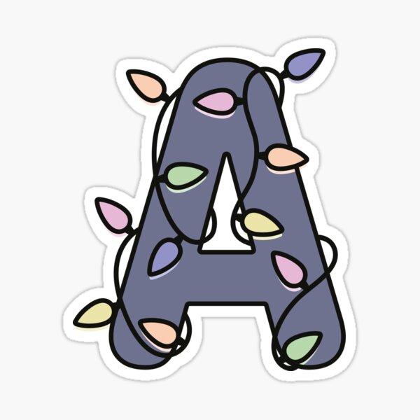 "Gray Letter A with Christmas Lights Winter Holidays Monogram Capital ...