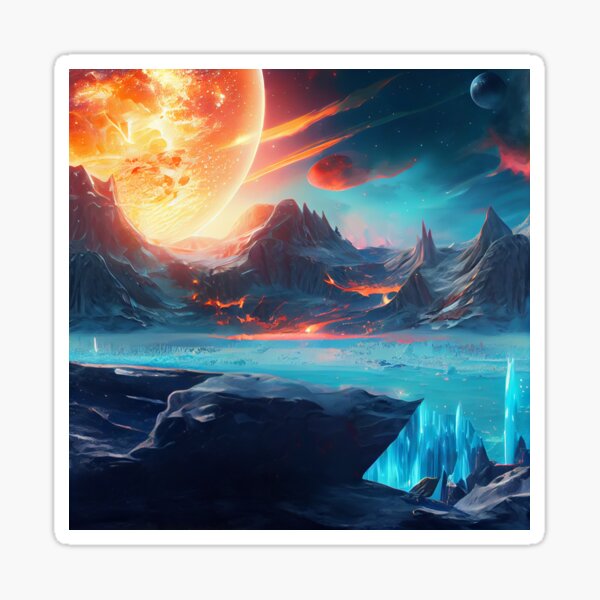 "A mountain of ice and fire" Sticker for Sale by AutomataLavis | Redbubble