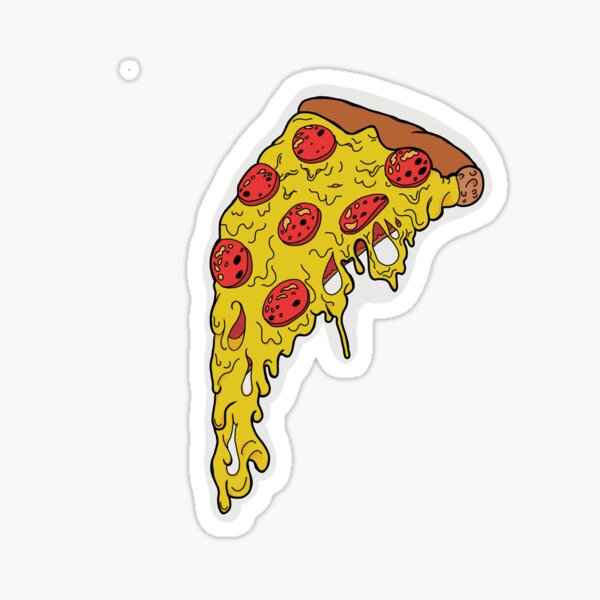 "Cheesy Pepperoni Pizza" Sticker for Sale by backspacedoodle | Redbubble