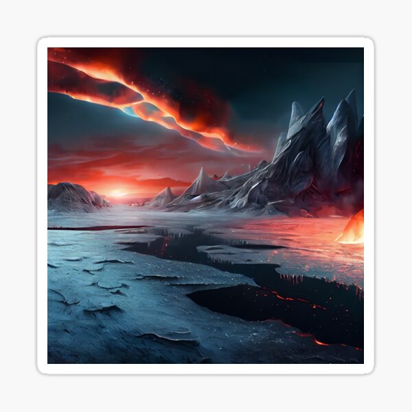 "The dark mountain of ice and fire" Sticker for Sale by AutomataLavis ...