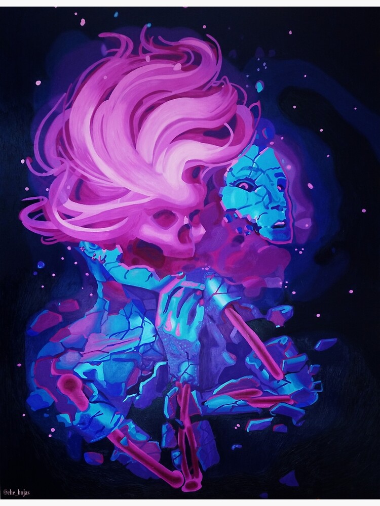 "Cyberpunk Ghost Smoker Surrealist Portrait, High Quality Matte Print ...