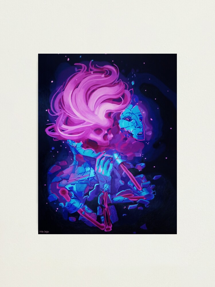 "Cyberpunk Ghost Smoker Surrealist Portrait, High Quality Matte Print ...