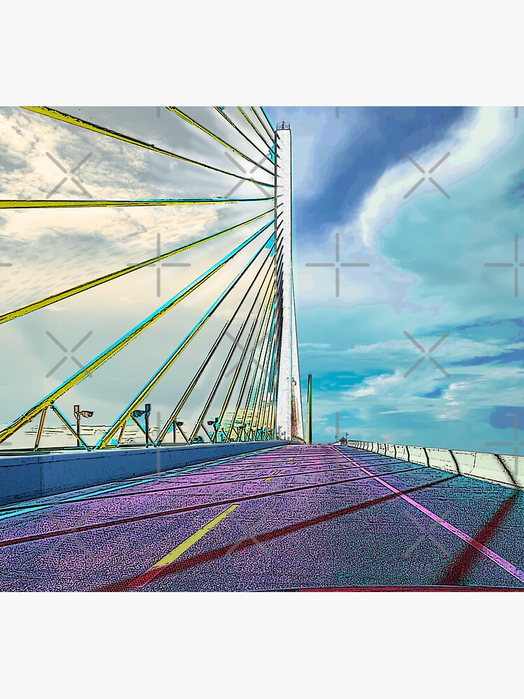 "Skyway Bridge art - Florida sticker - pop art St. Pete - St. Pete art ...