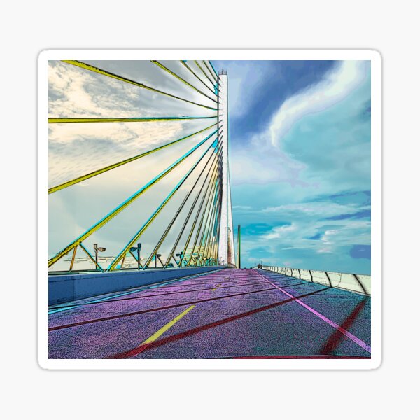"Skyway Bridge art - Florida sticker - pop art St. Pete - St. Pete art ...