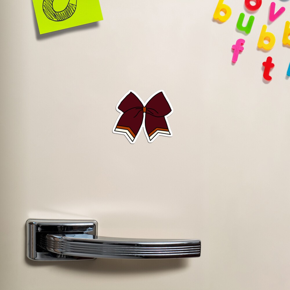 "Cheer Bow Maroon and Orange" Sticker for Sale by maddyalarcon | Redbubble