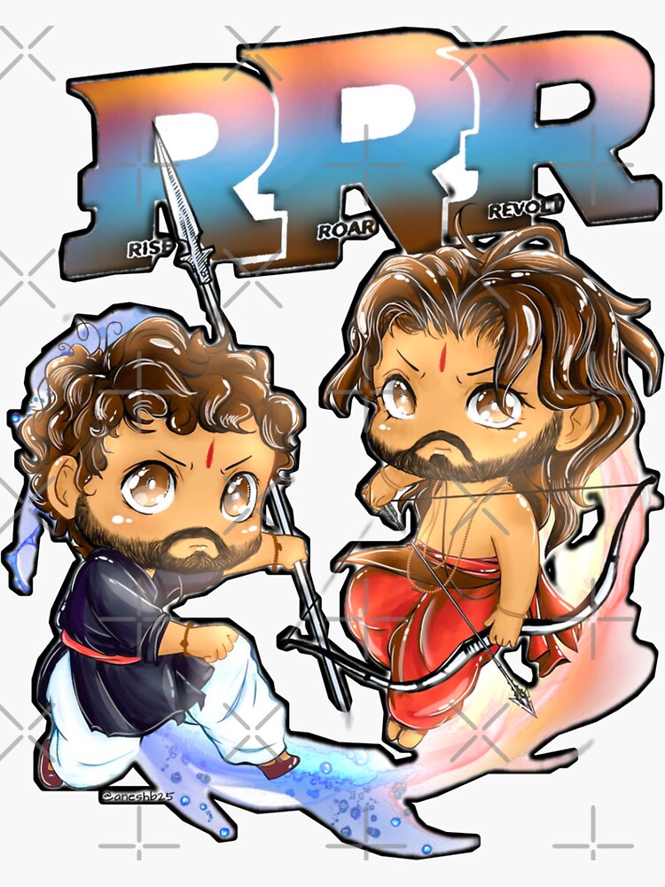 "RRR movie kids version" Sticker for Sale by midnblog | Redbubble