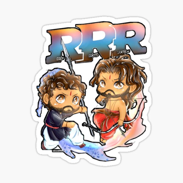 "RRR movie kids version" Sticker for Sale by midnblog | Redbubble