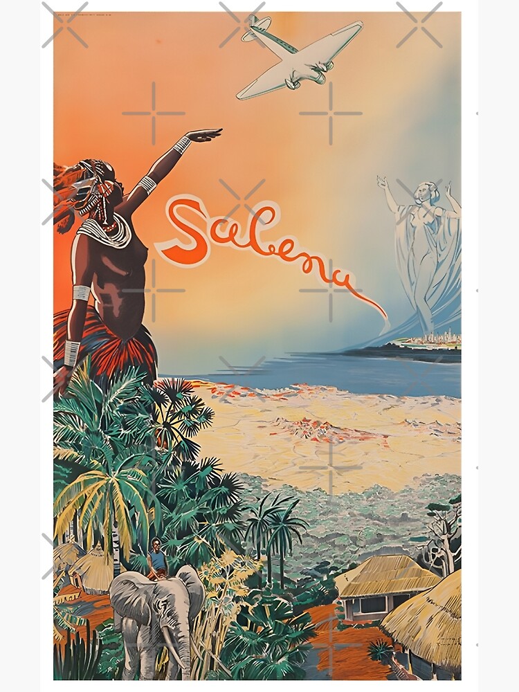 "SABENA Africa Vintage Travel Poster 30's" Poster for Sale by Mitch ...