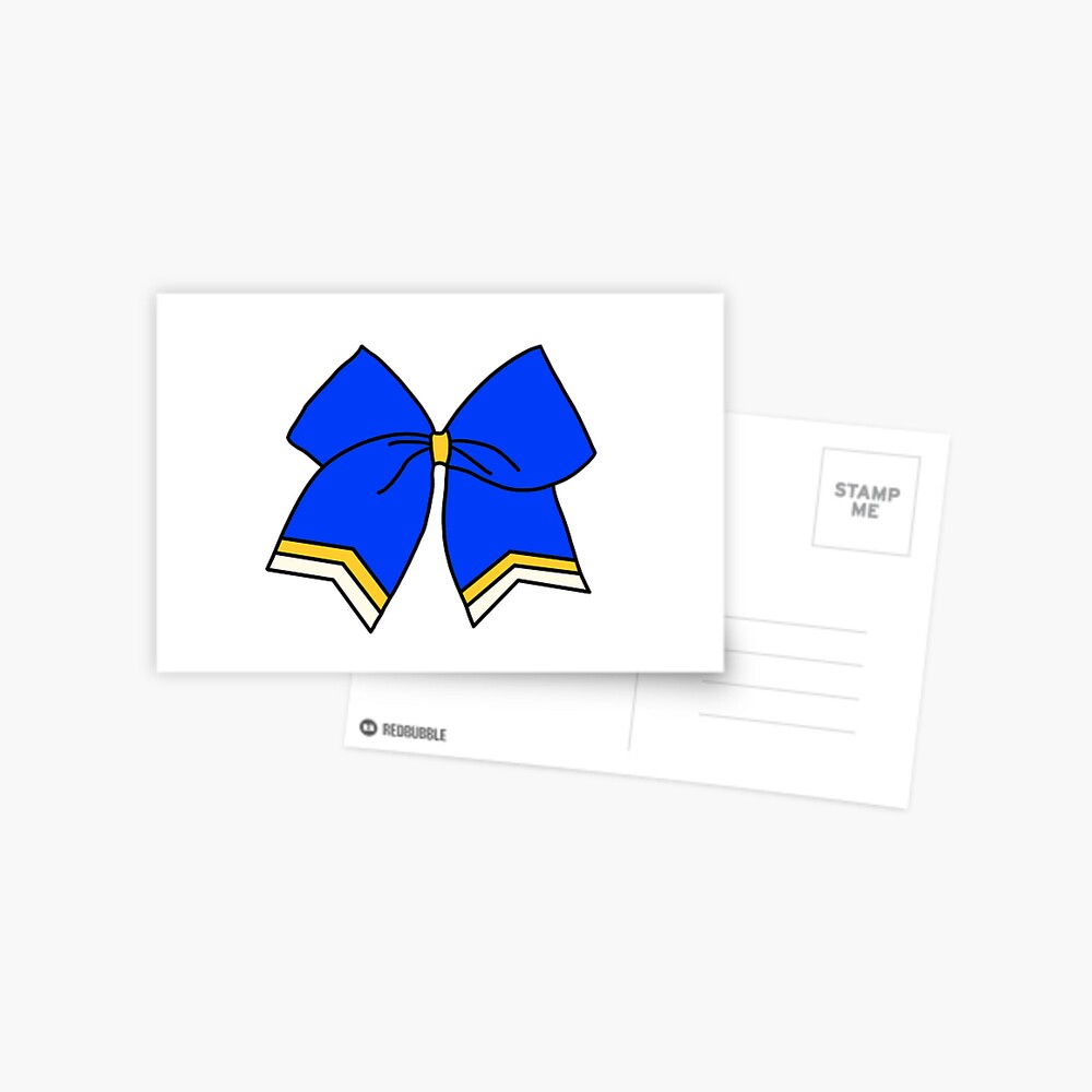 "Cheer Bow Blue and Yellow" Sticker for Sale by maddyalarcon | Redbubble