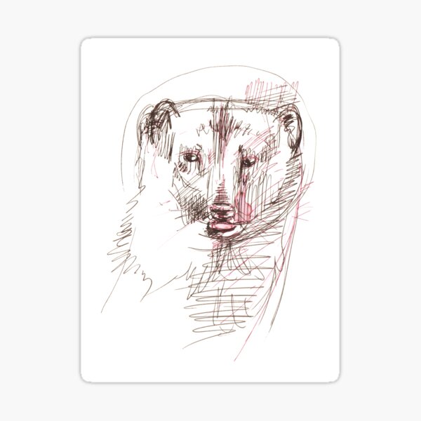 "Gulo gulo lines sketch" Sticker for Sale by belettelepink | Redbubble