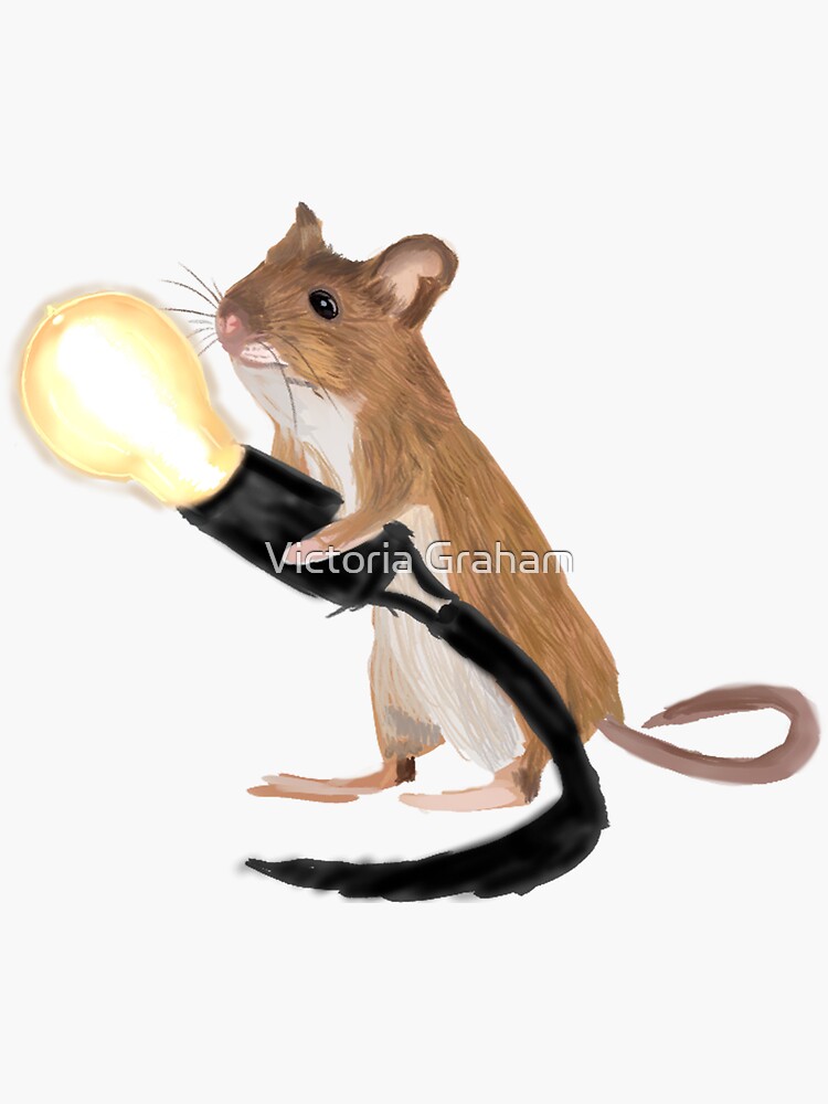 "The Mouse and The Light Bulb" Sticker for Sale by onlyvictoria66 ...