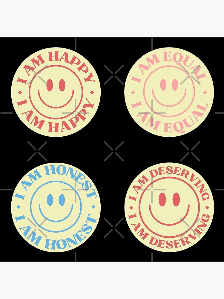 "I Am Affirmation Set Smiley Face" Poster for Sale by NinniShop | Redbubble