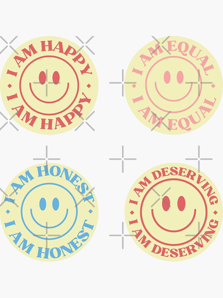 "I Am Affirmation Set Smiley Face" Sticker for Sale by NinniShop ...