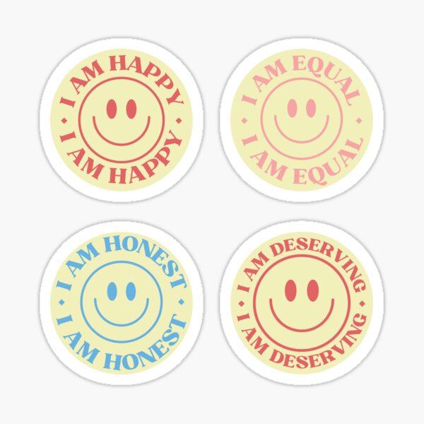 "I Am Affirmation Set Smiley Face" Sticker for Sale by NinniShop ...