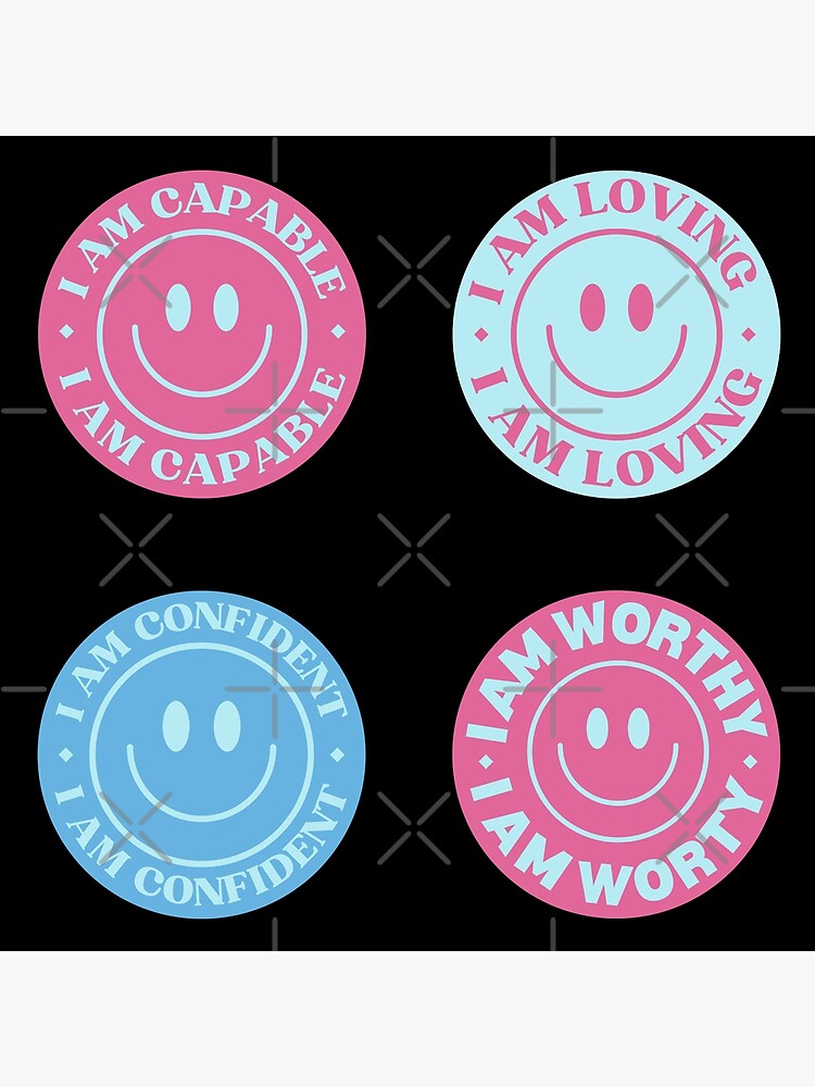 "I Am Affirmation Set Smiley Face" Poster for Sale by NinniShop | Redbubble