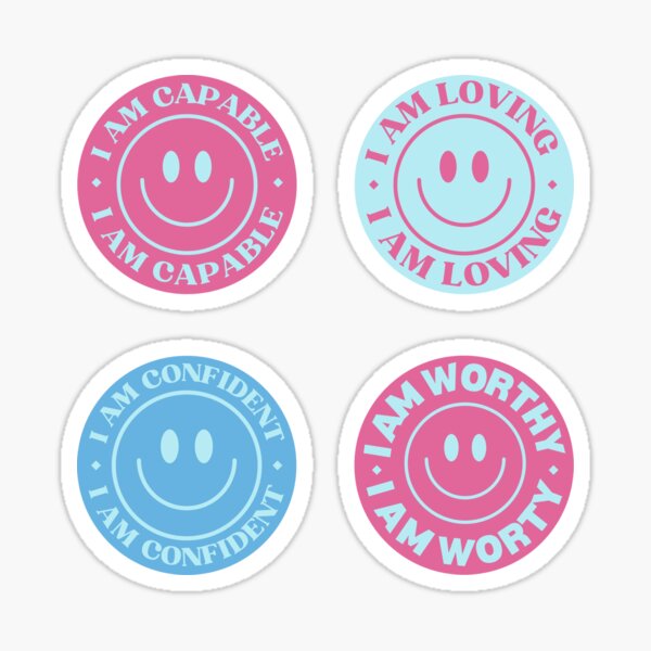 "I Am Affirmation Set Smiley Face" Sticker for Sale by NinniShop ...