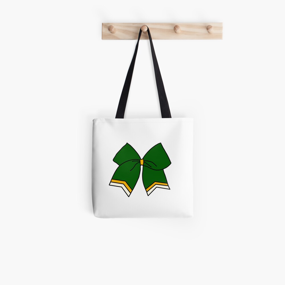 "Cheer Bow Green and Gold" Sticker for Sale by maddyalarcon | Redbubble