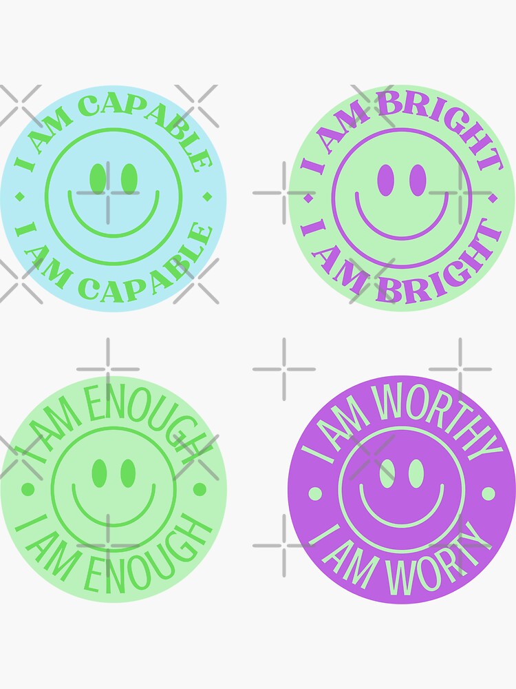 "I Am Affirmation Set Smiley Face" Sticker for Sale by NinniShop ...