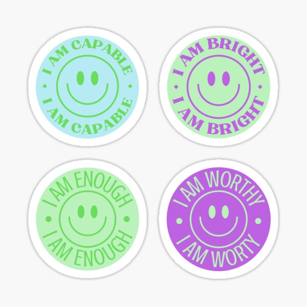 "I Am Affirmation Set Smiley Face" Sticker for Sale by NinniShop ...