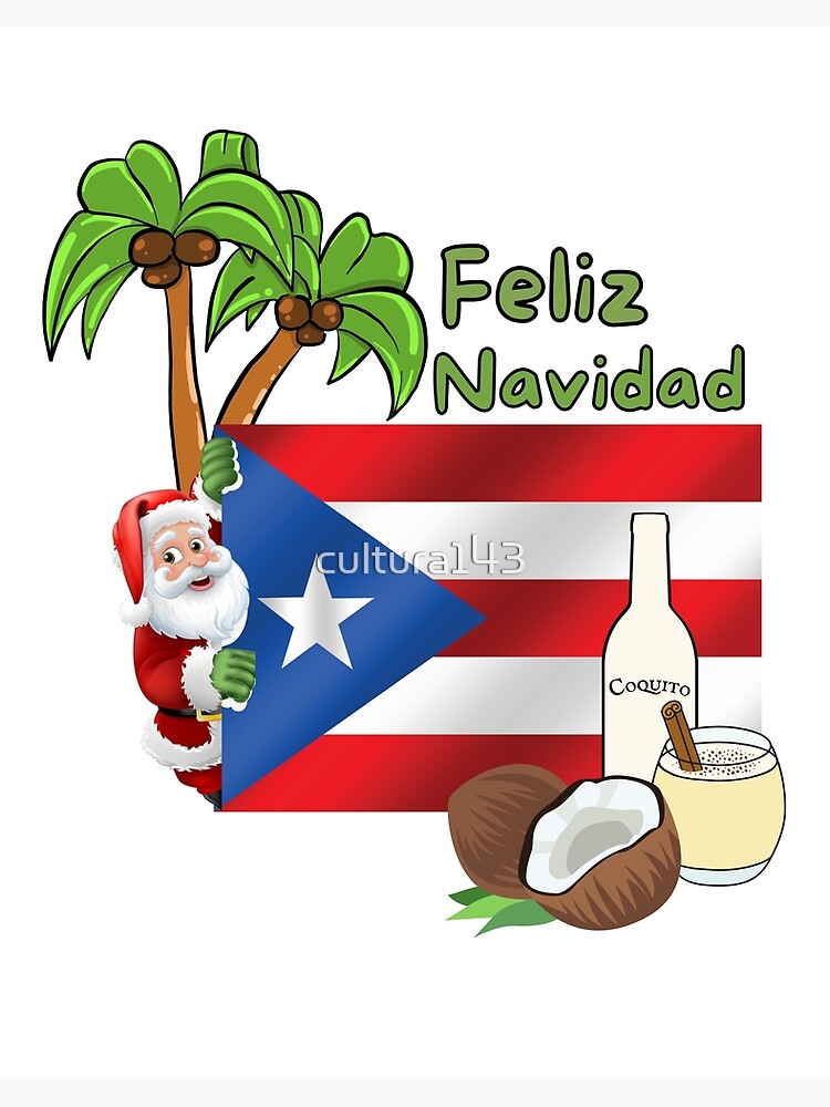 "Feliz Navidad from Puerto Rican Santa" Art Board Print for Sale by ...